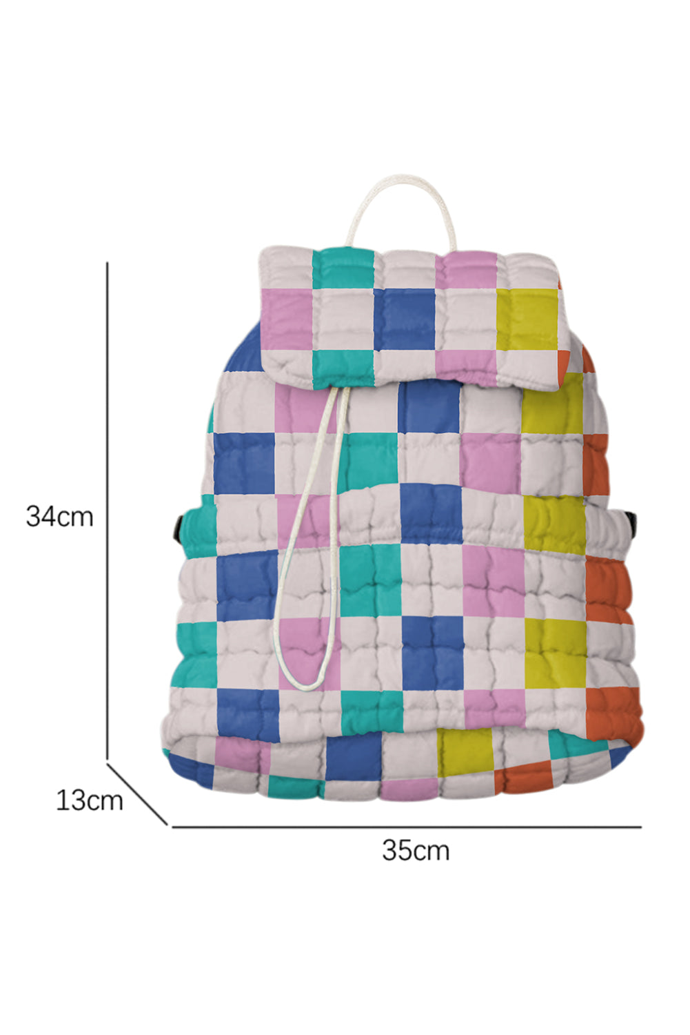 Pink Color Block Checkered Quilted Flap Large Backpack – Emmeline's Fashion